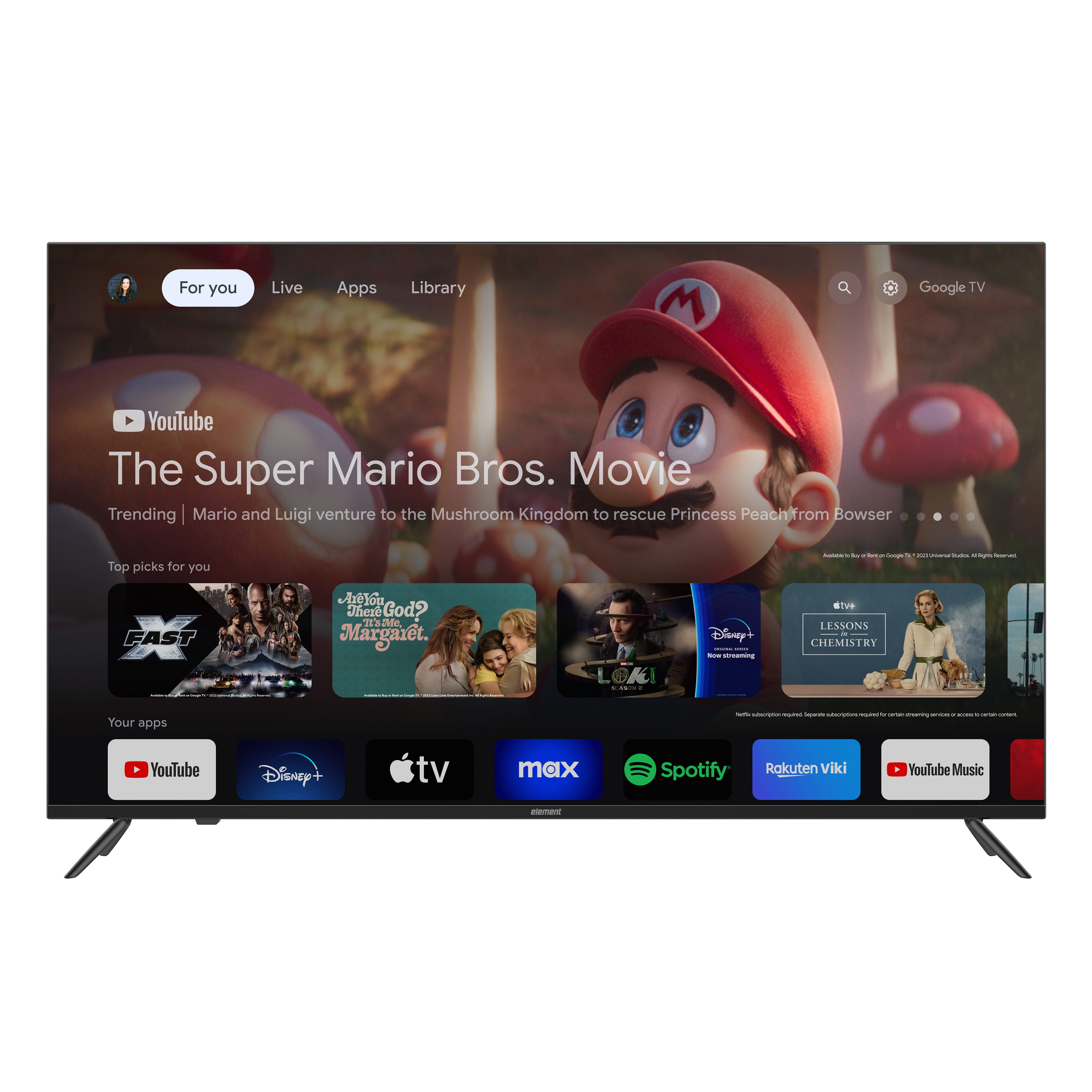 Element 55" 4K UHD HDR Google TV - Frameless – Element Electronics Shop
